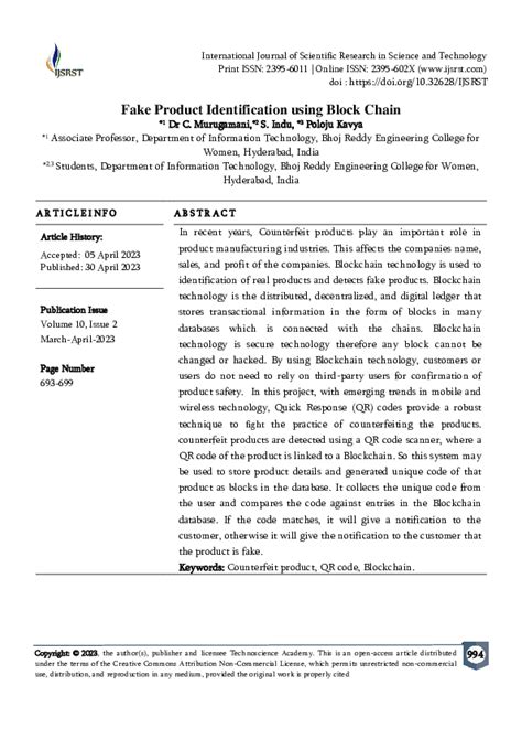 Pdf Fake Product Identification Using Block Chain