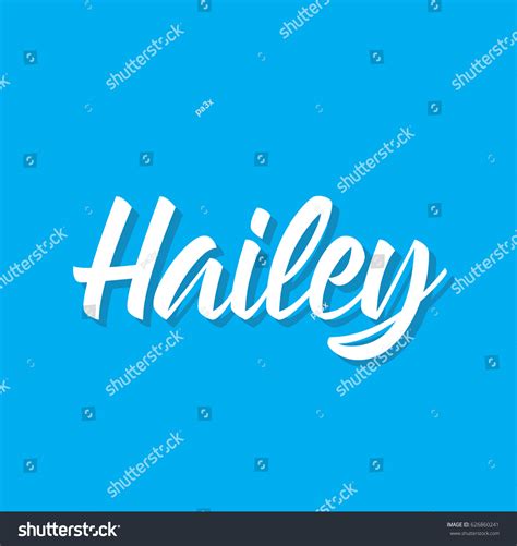 Hailey Text Design Vector Calligraphy Typography Stock Vector Royalty Free 626860241
