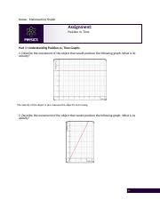 Understanding Position Vs Time Graphs Velocity And Motion Course Hero