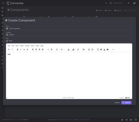 Report Components Cervantes