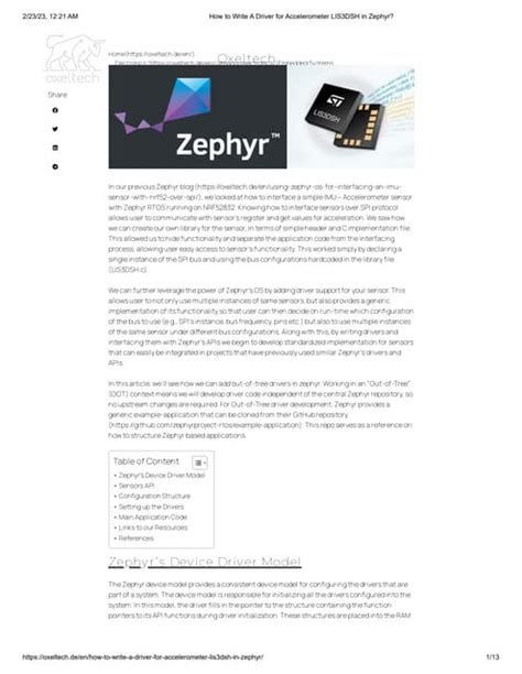 how to write a driver for accelerometer lis3dsh in zephyr pdf