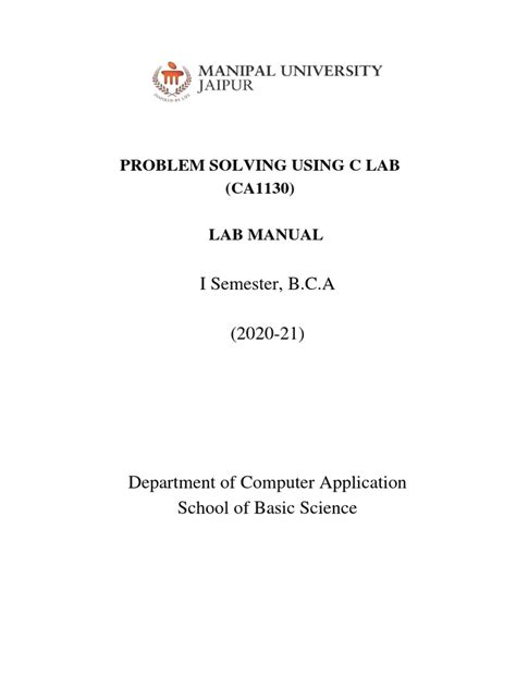 Updated C Lab Manual 2021 List Of Experiment Download Free Pdf Matrix Mathematics