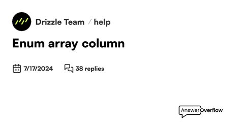 Enum Array Column Drizzle Team
