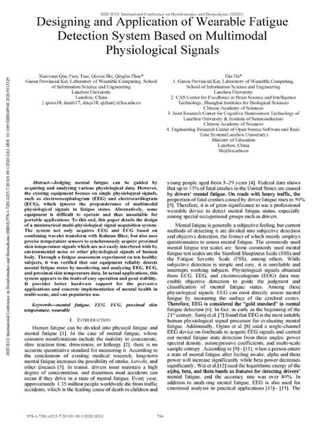 Designing And Application Of Wearable Fatigue Detection System Based On Multimodal Physiological