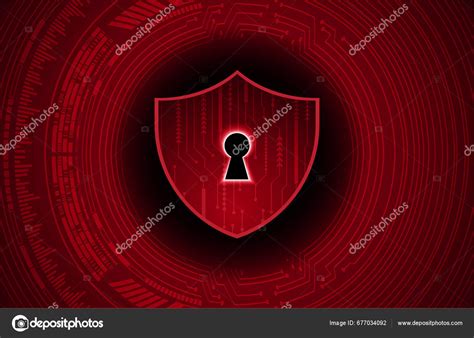 Cyber Security Concept Shield Keyhole Icon Digital Data Background Illustrates Stock Vector By