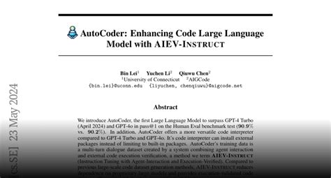 Paper Page Autocoder Enhancing Code Large Language Model With Aiev