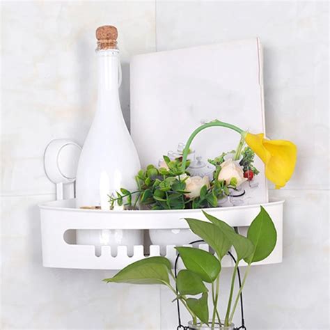 흡입 코너 욕실 샤워 선반 스토리지 바구니 벽 샴푸 컨디셔너 플라스틱 샤워 드릴 무료 이동식수납 선반 And 받침대 Aliexpress