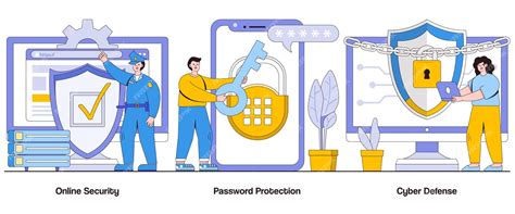 Premium Vector Online Security Password Protection Cyber Defense