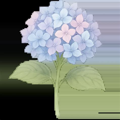 おしゃれセミリアルでかわいい紫陽花｜イラスト・フリー素材なら「シンテリ」