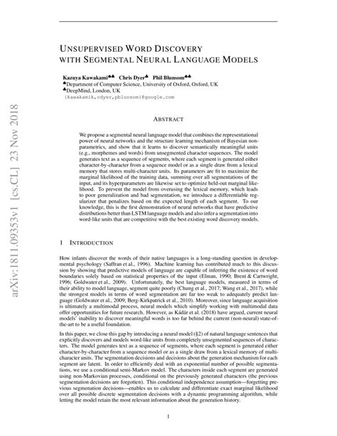 Unsupervised Word Discovery With Segmental Neural Language Models Deepai