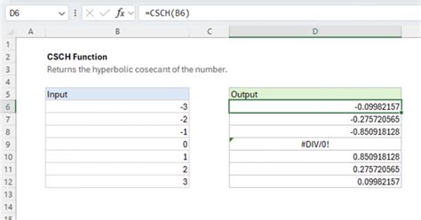 Excel Csch Function Exceljet