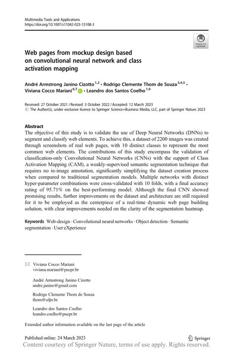 Web Pages From Mockup Design Based On Convolutional Neural Network And