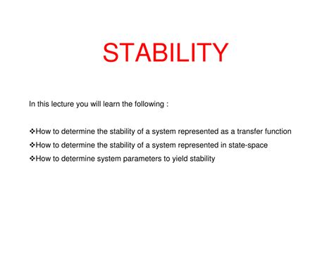 STABILITY