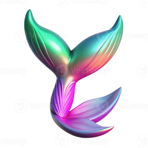 Dramatic Traditional Iridescent Mermaid Tail 3d Render Professional 56602370 Png