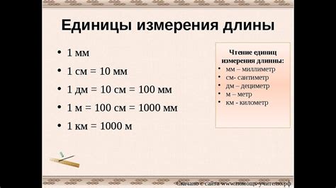 Таблица размеров математика