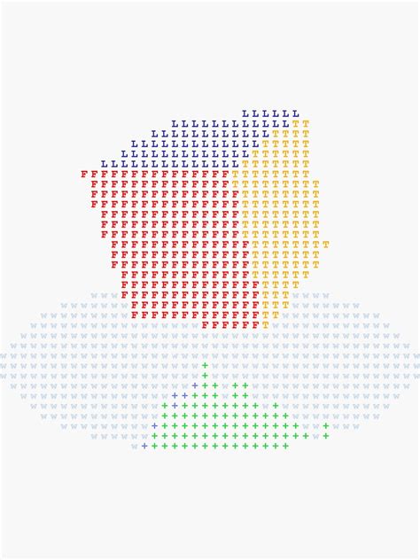 3d Cube Rendered With Ascii Characters Sticker For Sale By Heledron Redbubble