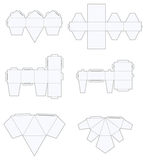 Premium Vector Editable Collection Foldable Box Die Cut Cube Template Blueprint Layout With