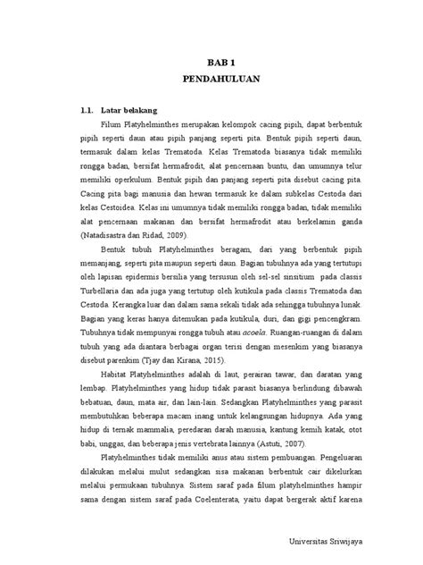 Laporan Platyhelminthes Pdf