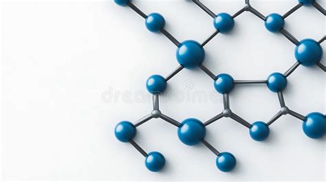 Abstract Molecular Structure Blue Atoms Connected By Grey Bonds On