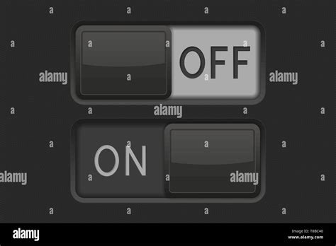 on and off toggle switch buttons black interface icons stock vector image and art alamy