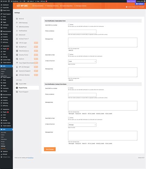 wp sms fluent integrations wp sms wordpress sms plugin