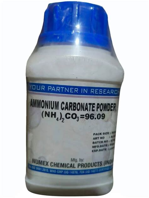 Ammonium Carbonate Powder Lr Grade 500gm Bottle At Best Price In Hapur