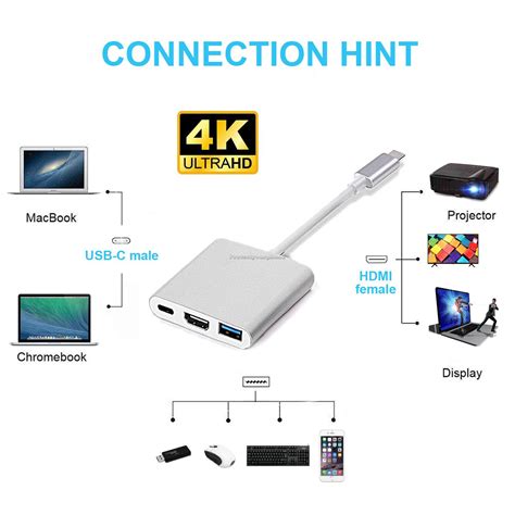Type C Usb Hdmi Adapter Cable 3 In 1 Hub For Samsung Ubuy India