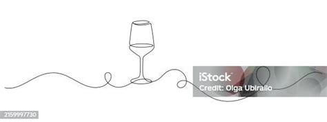 와인 한 잔의 연속 한 선 그리기 샴페인 건배와 심플한 리니어 스타일의 건배 알코올 파티와 칵테일 음료 메뉴를 편집 가능한 스트로크로 제공합니다 낙서 벡터 일러스트 레이 션