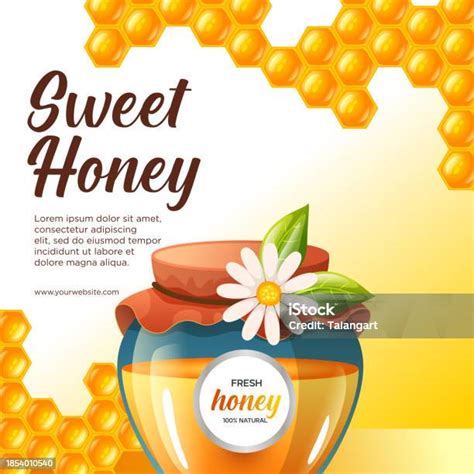 꿀 전단지 템플릿 디자인입니다 유기 천연 꿀 벡터 일러스트 레이 션 개념에 대한 스톡 벡터 아트 및 기타 이미지 개념 곤충