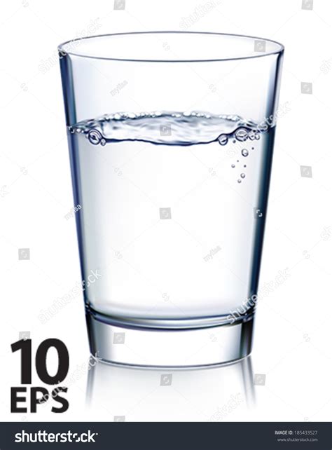 Glass Water Isolated Vector Illustration Stock Vector Royalty Free 185433527