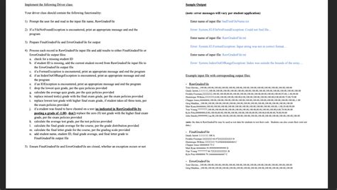 Solved Implement The Following Driver Class Sample Output Chegg Com