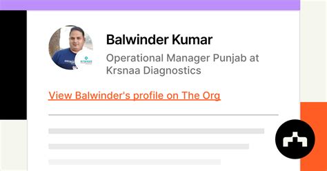 Balwinder Kumar Operational Manager Punjab At Krsnaa Diagnostics