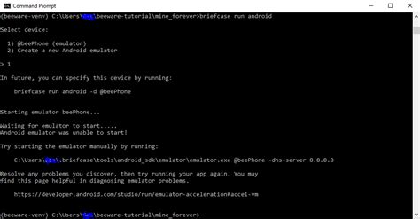 Android Emulator Was Unable To Start · Issue 510 · Beewarebriefcase