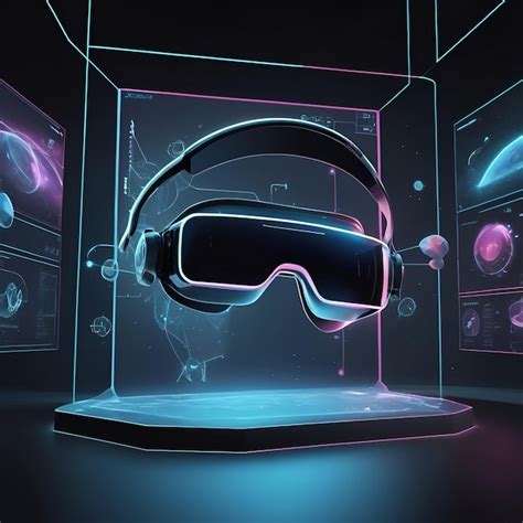 Premium Photo Augmented Reality Headset Mockup Interactive Virtual Objects In Realworld