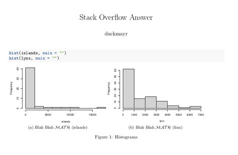 R Markdown R Latex In Title Names Of Charts Plots Histograms Etc Stack Overflow