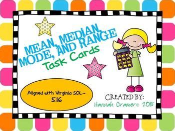 Mean Median Mode And Range Task Cards