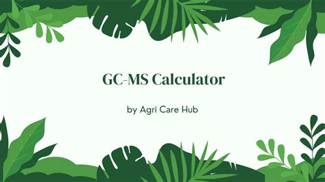 Gc Ms Calculator Precise Retention Time Analysis