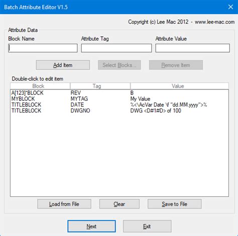 Batch Attribute Editor Lee Mac Programming