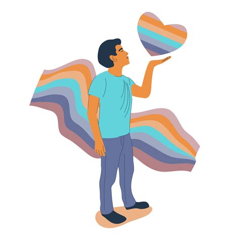 Man Coming Out Concept Open Homosexuality Guyl On Pride Lgbt Rainbow