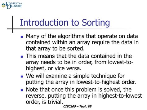 Ppt Topic B Array Sorting And Searching Powerpoint Presentation Id