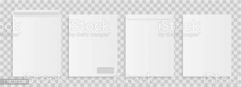 전면 및 후면 표준 흰색 봉투의 레이아웃 투명 한 주스와 빈 봉투 레이아웃 회색 배경에 빈 흰색 봉투의 벡터 그림 모형에 대한