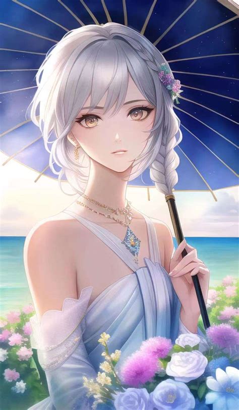 海边撑伞的女孩 最新更新 图库 素材集市