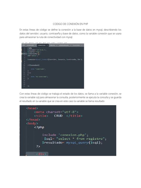 Codigo Crud Completo Con 4 Archvivos Pdf Mi Sql Bases De Datos