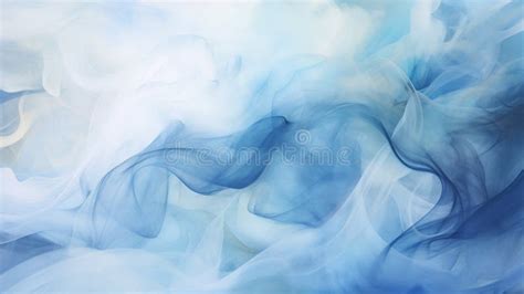 Waves Of Serene Blue Mist Cascade And Intertwine Sense Of Calm And Tranquility Fluid Motions