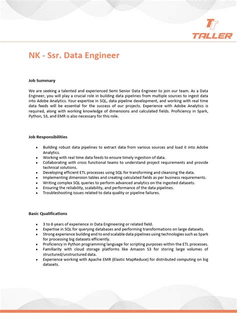 Nk Ssr Data Engineer Pdf Apache Spark Data