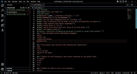 completed quiz game task 5 as a python programming intern at codsoft