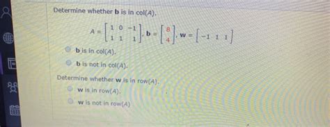 solved determine whether b is in col a [1 3]
