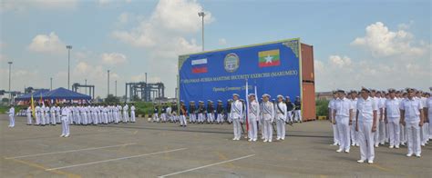 ပထမအကြိမ် မြန်မာ ရုရှား ရေကြောင်း လုံခြုံရေးဆိုင်ရာ လေ့ကျင့်ခန်းဖွင့်ပွဲ အခမ်းအနားကျင်းပ