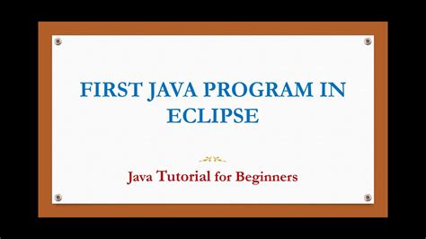 How To Create Java Program Using Eclipse Java Tutorial For Beginnersenglish Youtube