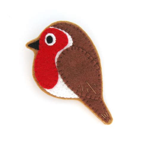 Felt Robin Brooch Pdf Sewing Pattern Felt Christmas Ornaments